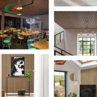 China Fireproof Nontoxic Interior Timber Slat Wall , Multipurpose Wooden Acoustic Panel for sale