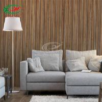 China Practical Fireproof Wall Wood Slats , Multipurpose Wooden Wall Panel for sale