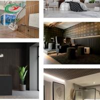 China Fireproof Nontoxic Interior Timber Slat Wall , Multipurpose Wooden Acoustic Panel for sale