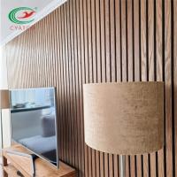 China Natural Oak Wood Slat Accent Wall Flameproof For Room Decoration for sale
