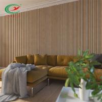 China Interior Wood Timber Slat Wall Panels Fire Retardant Harmless for sale