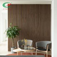 China Hotel Modern 3D Wood Slat Wall Eco Friendly With Polyester Fiber for sale