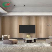 China Natural Oak Wood Slat Accent Wall Flameproof For Room Decoration for sale