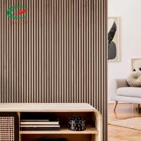 China Apartment Vertical Wood Slat Wall Timber 600x1200mm Sound Absorbing for sale