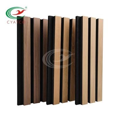 China High Durability Acoustic Wall Panels Ceiling Mounted Fire Resistant Wooden Panel for sale