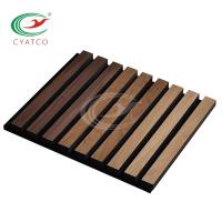 China Elegant Linear Wood Slat Wall Lightweight Durable Fluted Wall Board TV Background for sale