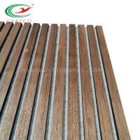 China 12mm MDF Thick Wood Grille Wall Panels Interior Decoration Wood Polyester Fiber Composite 3D Panel for sale