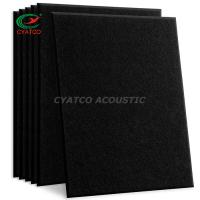 China 12mm Black Felt Wall Panels Rectangle Sound Proof Padding For Office Decoration for sale
