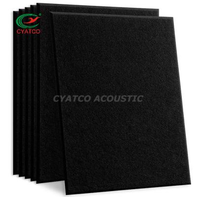 China 12mm Black Felt Wall Panels Rectangle Sound Proof Padding For Office Decoration for sale