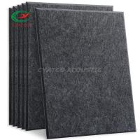 China 10 Pack PET Acoustic Panels Dark Grey Felt Rectangle Wall Panels Music Studios for sale