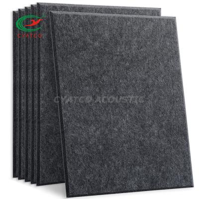 China 10 Pack PET Acoustic Panels Dark Grey Felt Rectangle Wall Panels Music Studios for sale