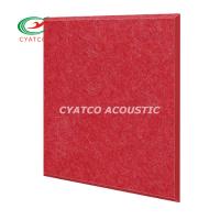 China 9mm Red Polyeater Fiber Stop Echoes Felt Wall Panels Beveled Edge Sound Proof Padding for sale