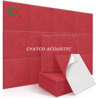 China 9mm Red Polyeater Fiber Stop Echoes Felt Wall Panels Beveled Edge Sound Proof Padding for sale