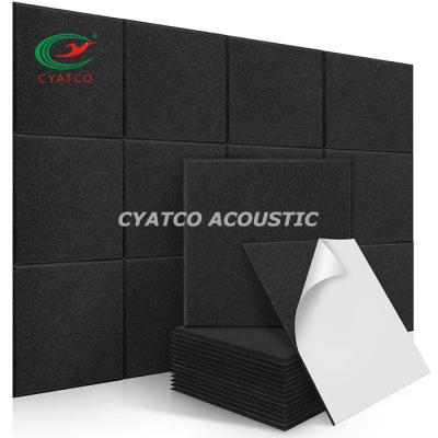China Control Reverb Felt Wall Panels Odorless  9mm Black Polyeater Fiber Acoustic Panels for sale
