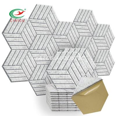 China Fashionable Hexagon Acoustic Panels Multiple Colour Polyester Acoustic Panel for sale