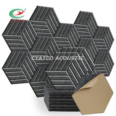China Durable Flexible Hexagon PET Acoustic Panels For Studio for sale