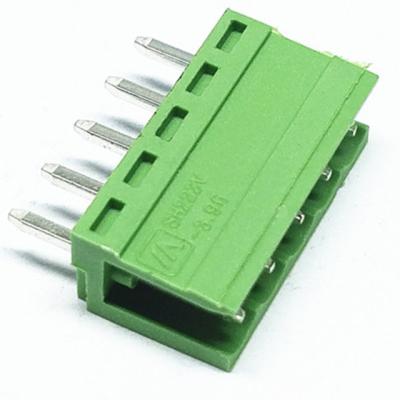 China HT396V pluggable terminal blocks 3.81/5.00/5.08/7.62mm ptich header, male pins, shrouded (2 Side) vertical through hole for sale