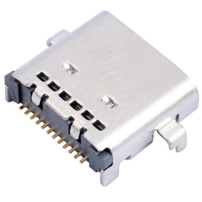 China type c connector USB 3.1 24 position board cutout 0.80mm right angel surface mount type for pcb for sale