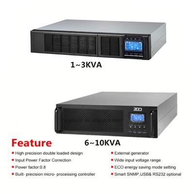 China Pure Sine Wave 20KW 20kva Rack Mount UPS 0ms Transfer Time for sale