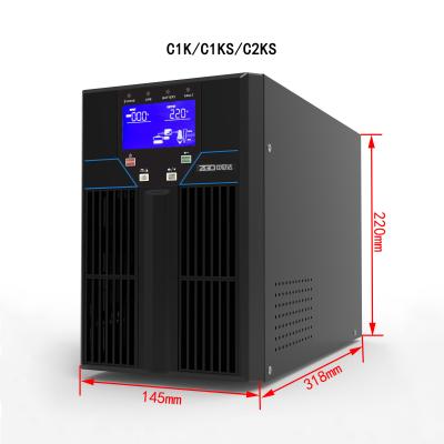 China Pure Sine Wave  800W High Frequency Online UPS 1KVA Black Color for sale