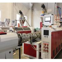 China 37kw PVC Pipe Extruder Machine 63mm - 200mm Counter Rotating Twin Screw Extruder for sale