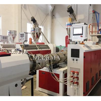 China 37kw PVC Pipe Extruder Machine 63mm - 200mm Counter Rotating Twin Screw Extruder for sale