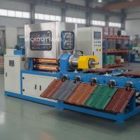 China Electrical Heating PVC Roof Tile Machine Designed With Twin Screw Extruder To Produce Glazed Or T Shape Roofing Tile for sale