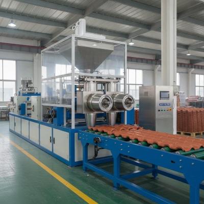 China Automatic PVC Roof Tile Production Machine Incorporating Counter-rotating Conical Twin-screw Technology for Roofing Tiles for sale