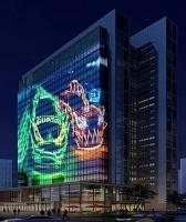 China Indoor Outdoor LED Curtain Video Wall Smartphone App Control Transparent LED Curtain for sale