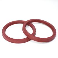 China 85x100x10mm Red Hydraulic Rod Seals 90 Shore Double Lip Oil Seals 5000 PSI Pressure Range for sale