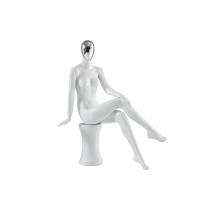China Fashionable Female Full Body Mannequin Fiberglass Sitting Posture for sale