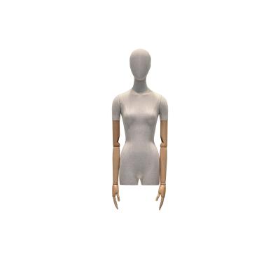China Bamboo jute cloth Half Body female Mannequin for Showcasing Suits and Uniforms for sale