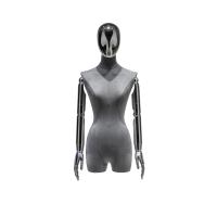 China Electroplated silver arm and half body covering female Mannequi for window display for sale