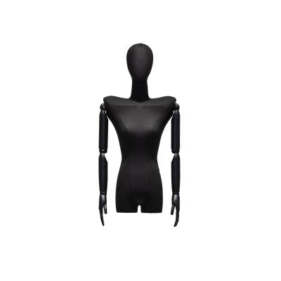 China Black White Half Mannequin With Stand Fashionable Upright 58cm Waist for sale