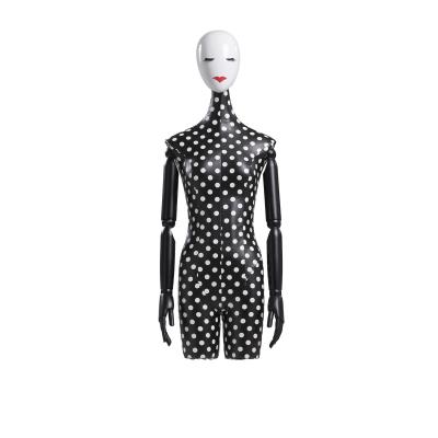 China Spotted Half Body Mannequin Stand Upright With Shaking Head And Wooden Arms for sale