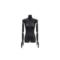 China Black Half Body Torso Mannequin , 57CM Waist Half Body Female Mannequin for sale