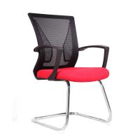 China Office Furniture Simple and Comfortable Black Mesh Swivel Chair with Red Cushion for sale