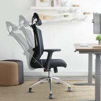 China Adjustable Headrest Mesh Chair Fabric Multifunctional Ergonomic High Back Boss Chair for sale