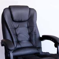 China Adjustable Height High Back Black Leather Office Chair with Footrest and Wide Back for sale