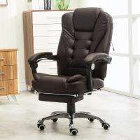 China Adjustable Height High Back Black Leather Office Chair with Footrest and Wide Back for sale