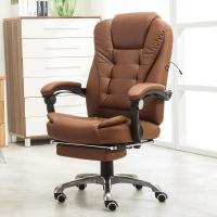 China Adjustable Height High Back Black Leather Office Chair with Footrest and Wide Back for sale