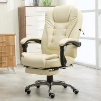 China Adjustable Height High Back Black Leather Office Chair with Footrest and Wide Back for sale