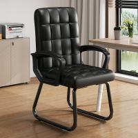 China Reception Black PU Leather Office Chair with Revolving and Adjustable Lifting Function for sale