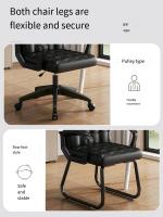 China Reception Black PU Leather Office Chair with Revolving and Adjustable Lifting Function for sale