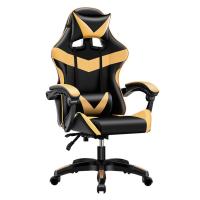China Ergonomic Black Gaming Chair with Footrest and BIFMA Passed Class 4 Chrome Gaslift for sale