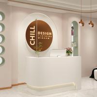 China Stylistic Simplicity Curved Consulting Service Desk for Salon Nail Salon Clinic for sale