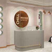 China Stylistic Simplicity Curved Consulting Service Desk for Salon Nail Salon Clinic for sale