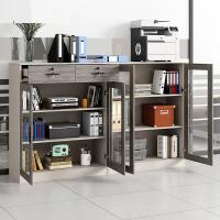 China Wooden Frame Glass Locking Storage Cabinet for Office Printer and Filing Storage for sale