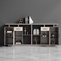 China Commercial Furniture Long Office Cabinet with Modern Design and Wood Panel Partition for sale