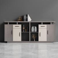 China Commercial Furniture Long Office Cabinet with Modern Design and Wood Panel Partition for sale